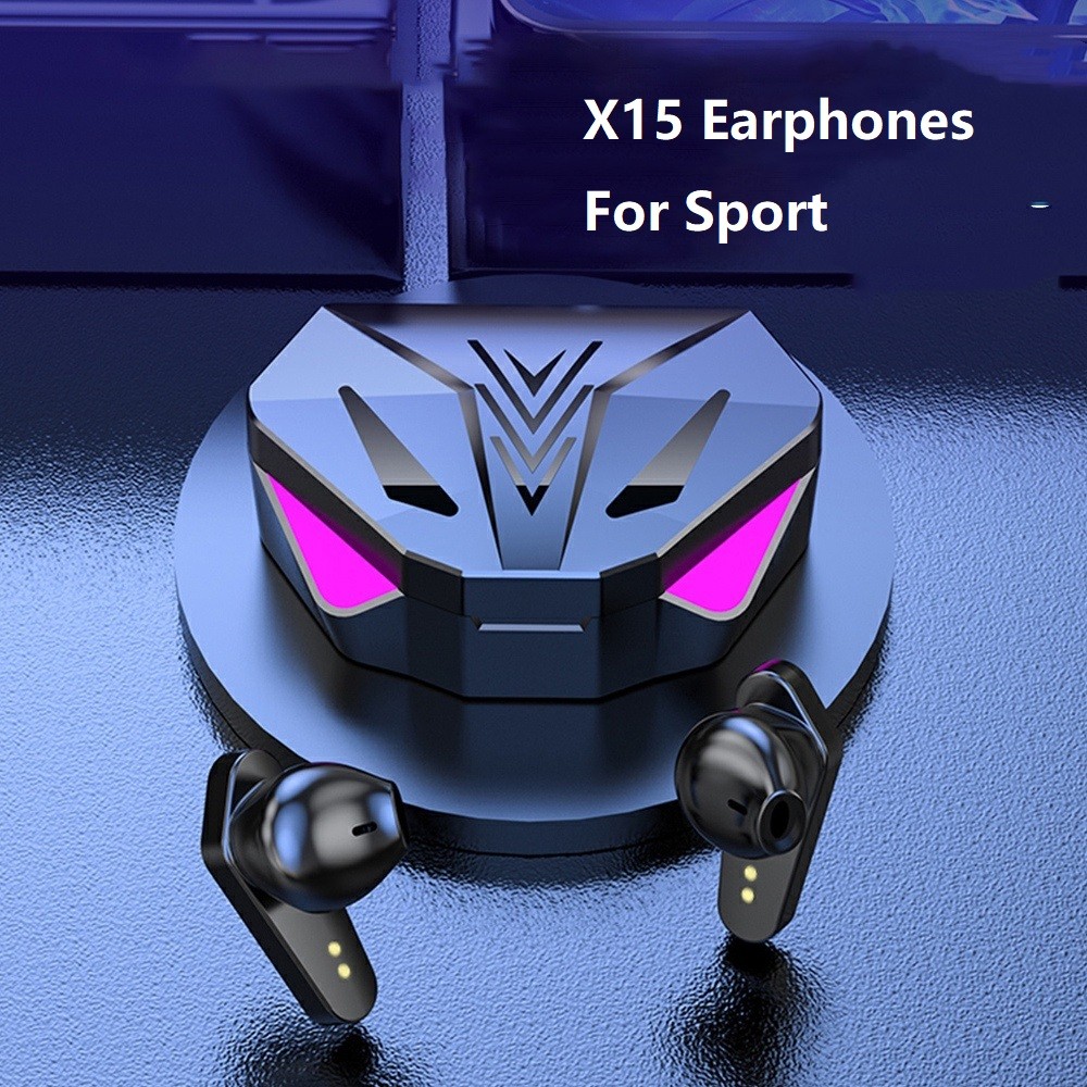 New X15 Bluetooth Earphones Gaming With LED Display Ultra-low Latency ...