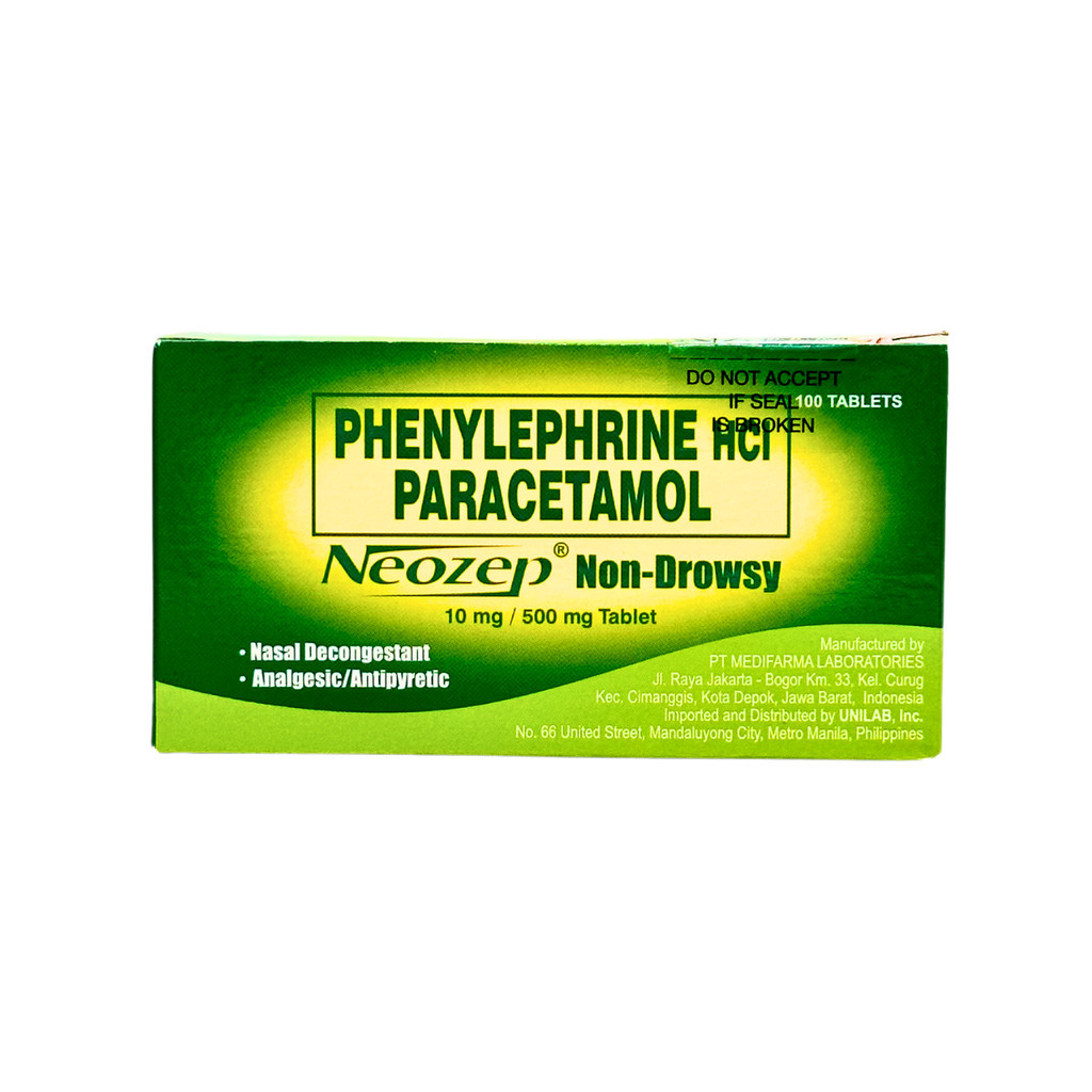 Neozep Non-Drowsy Phenylephrine Hci Paracetamol Neozep Non Drowsy ...