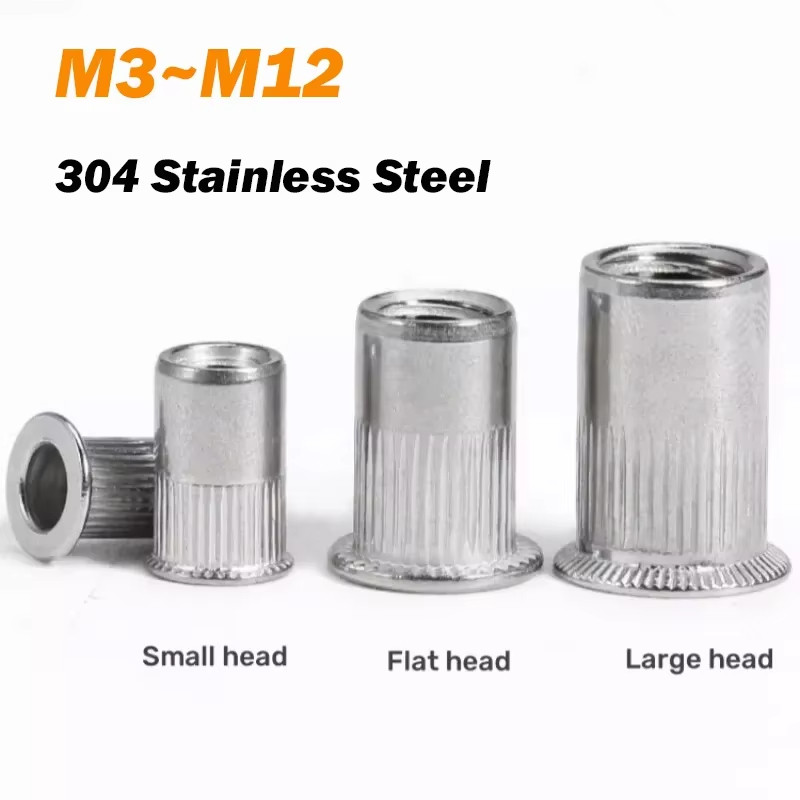 [HKH] Rivet Nut M3 M4 M5 M6 M8 M10 M12 304 Stainless Steel Flat Head ...