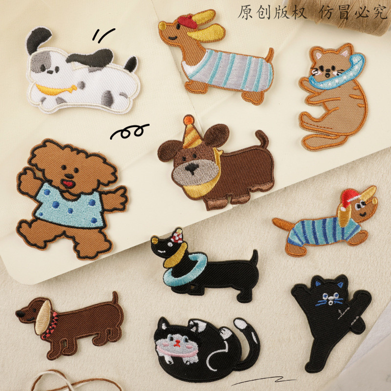 Embroidered Label Shoe Hat Accessories Original Cute Animal Embroidery ...