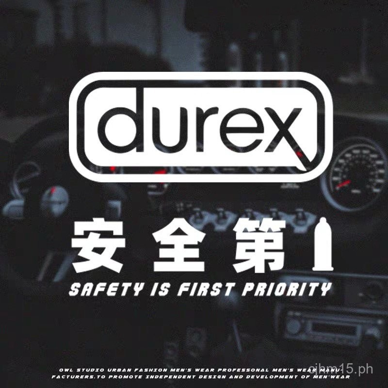 Durex Safety First Sexual Connotation Funny Trendy Car Sticker ...