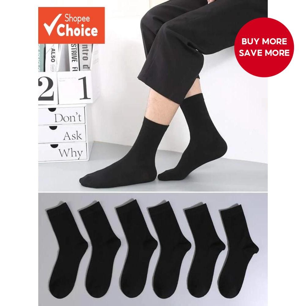6 Pairs Men's Business Casual Socks - Solid Color Dress Socks for ...