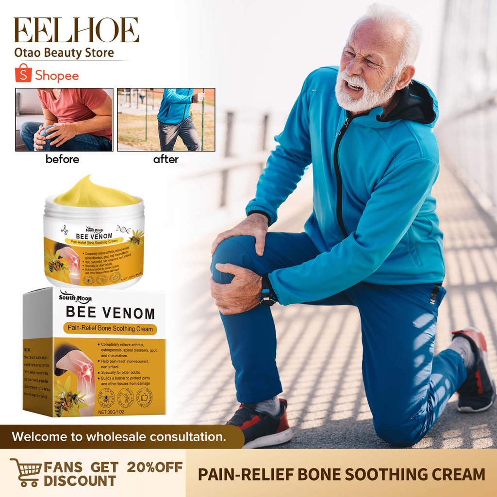South Moon Bee Venom Pain-Relief Bone Soothing Cream 30g Relieve Knee ...