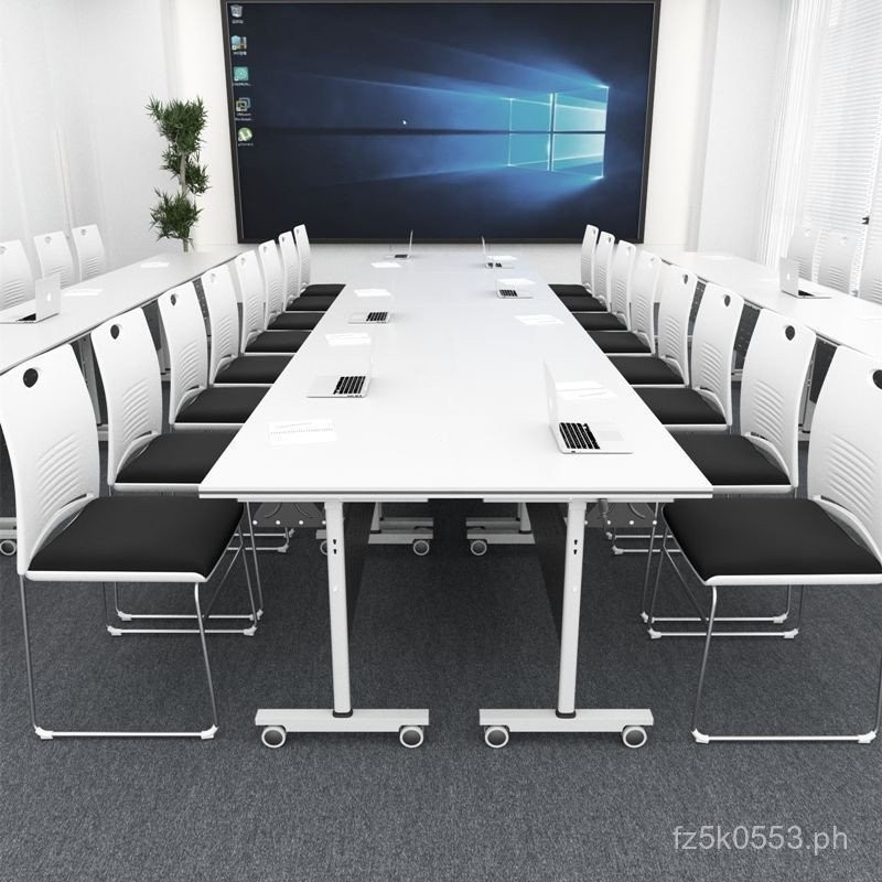 Office Desk Conference Table Double Desk Chair with Wheels Folding ...