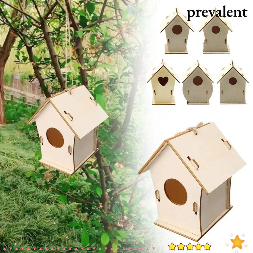 PREVALENT Bird Nest Hous, DIY Wooden Hanging Birdhouse, Weather ...