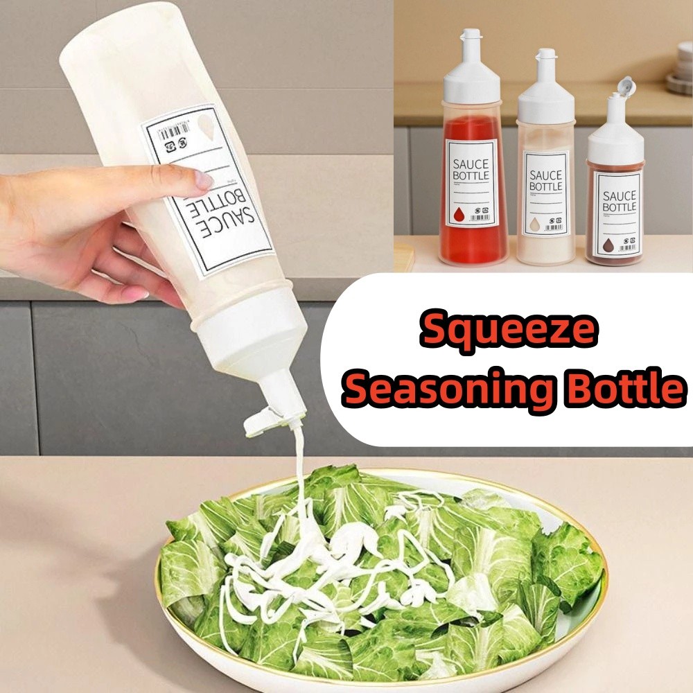 250/450Ml Squeeze Seasoning Bottle Kitchen Gadget Transparent Salad ...