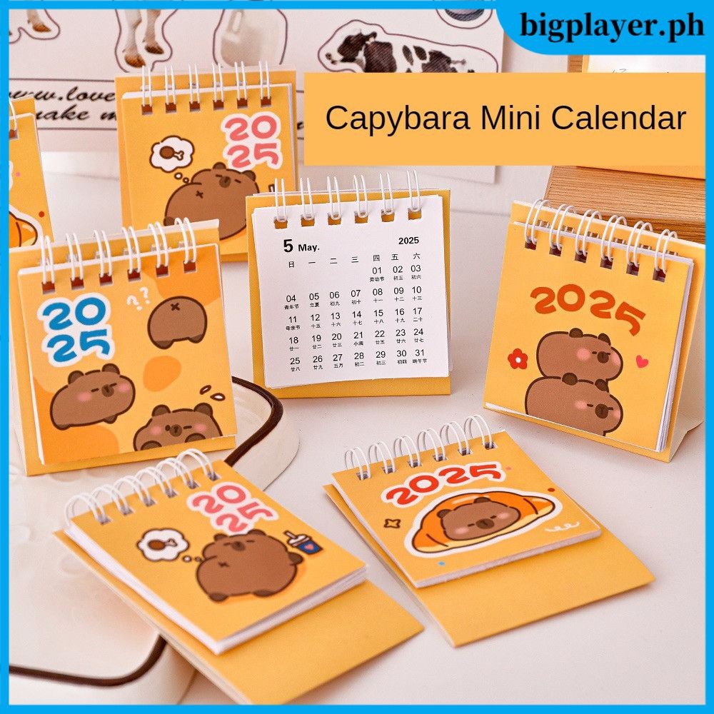 Cute Capybara Mini Calendar 2025 Desk Calendar Daily Planner Timetable ...