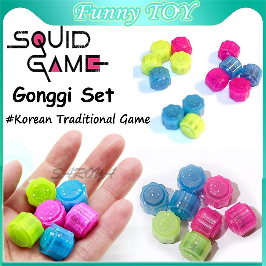12pcs Korean Traditional Gonggi Set Colorful Gonggi Stones | Squid Game ...