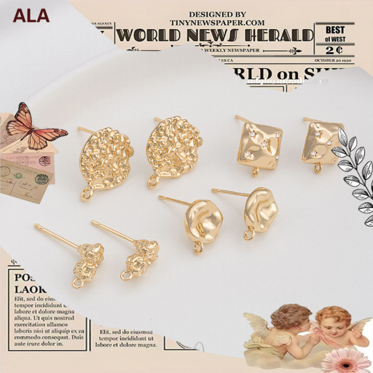 ️ALA DIY Jewelry accessories material ️【earrings】925Silver Needle14K ...