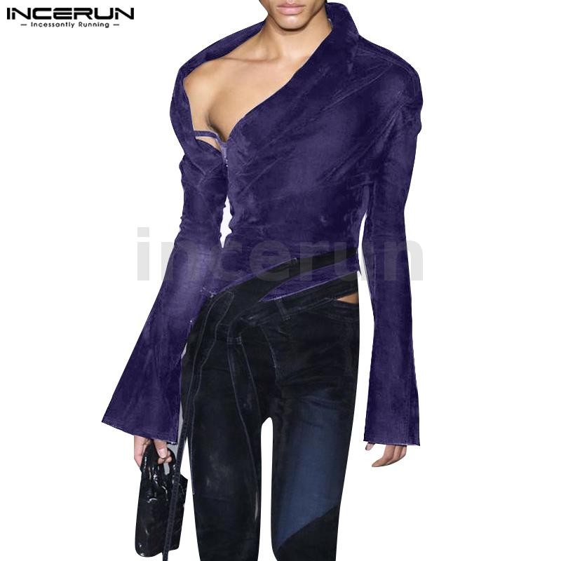 INCERUN Men Vintage Fashionable Off Shoulder Design Long Sleeve T ...