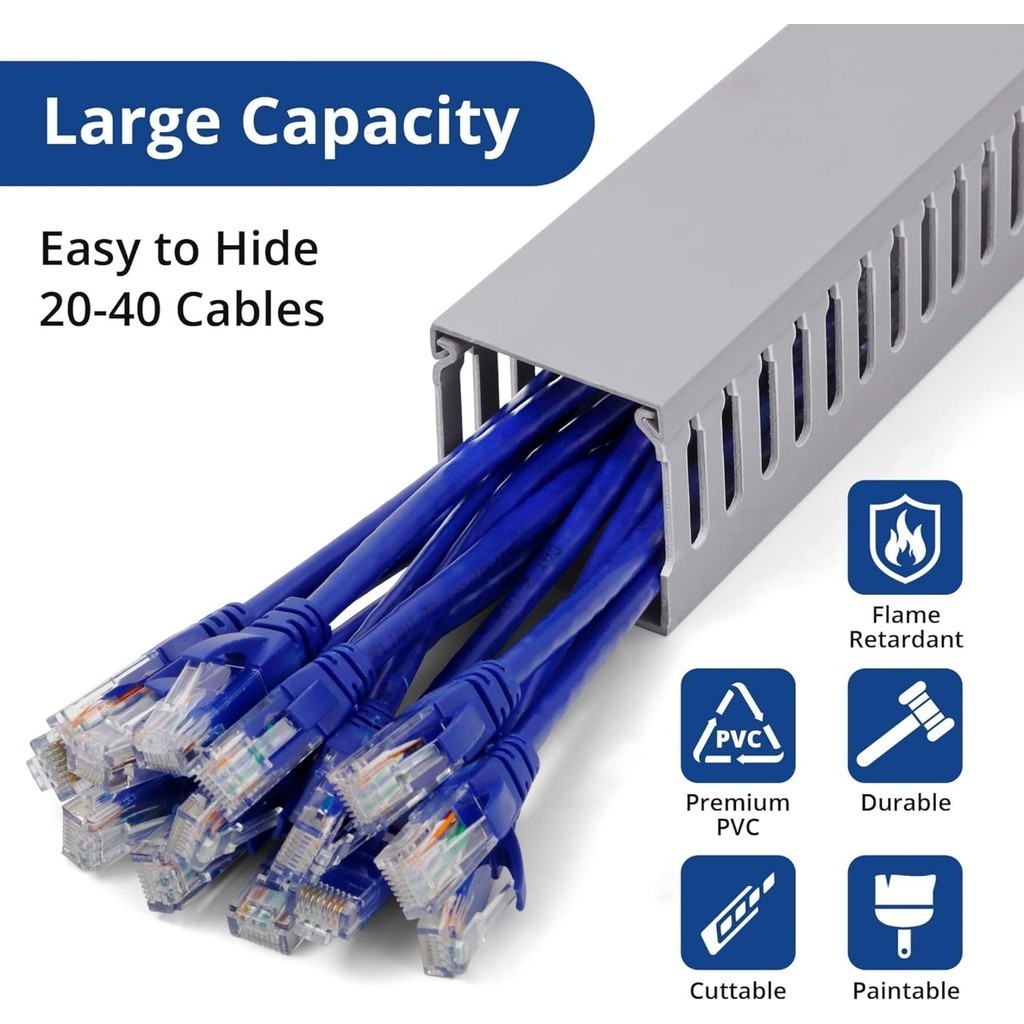 PVC Cable Tray Duct Cable Raceway Server Rack Slotted PVC cable ...