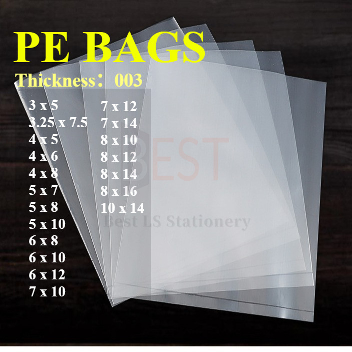 PE Plastic Bags Thickness 003 for food package (100pcs) PE Polyethylene ...