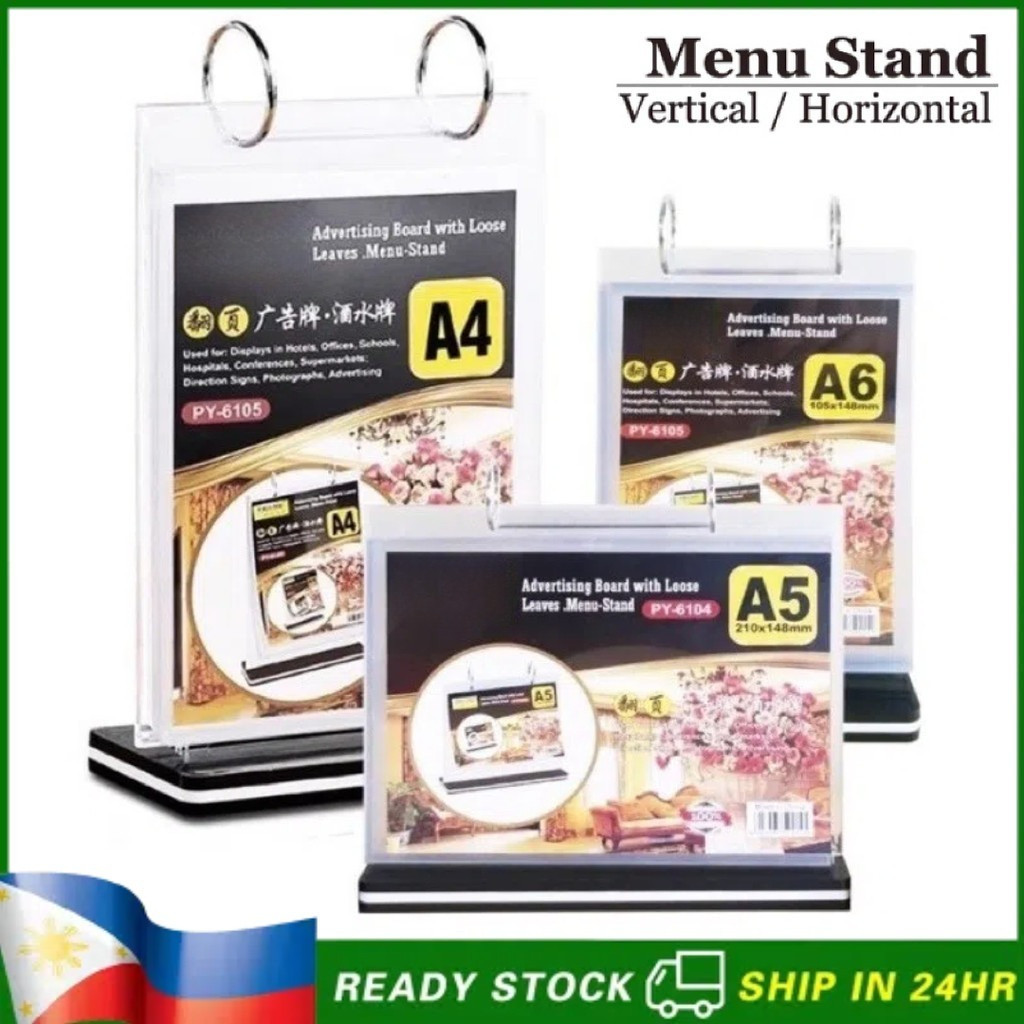 A4 Menu Holder Acrylic Flip Menu Holder Restaurant Display Stand Menu ...
