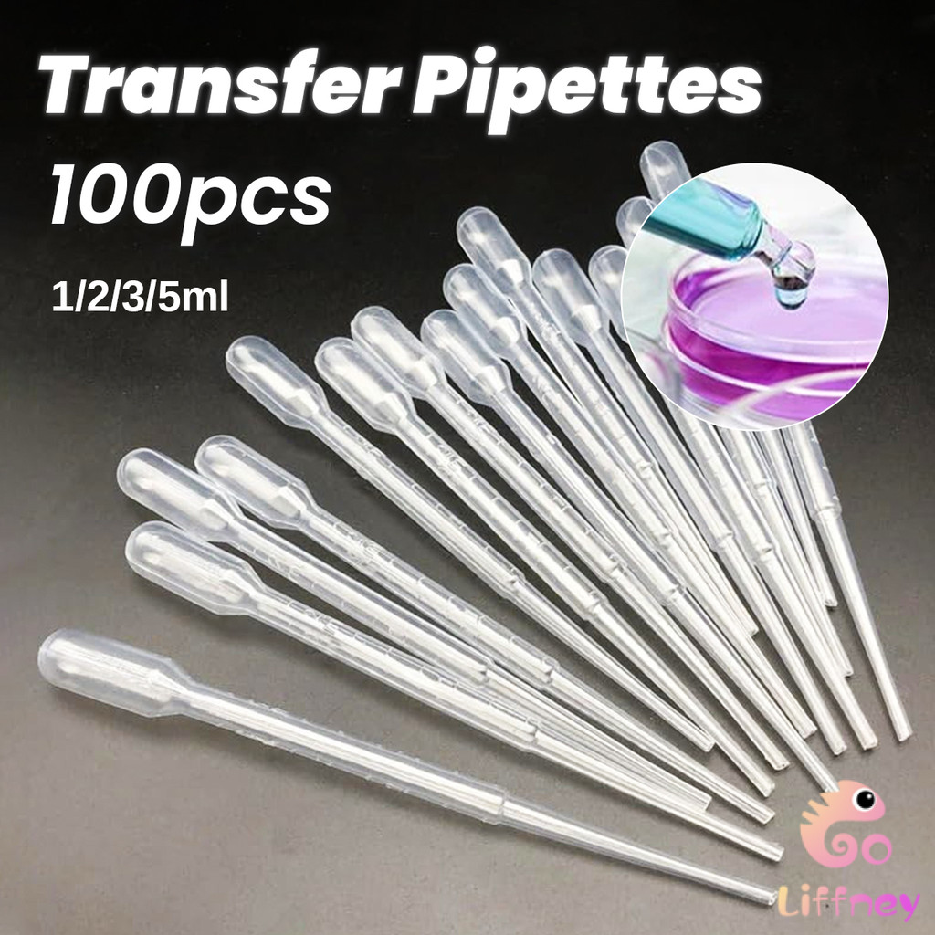 LFN 100Pcs 1ml/2ml/3ml/5ml Disposable Plastic Dropper Transfer Pipette ...