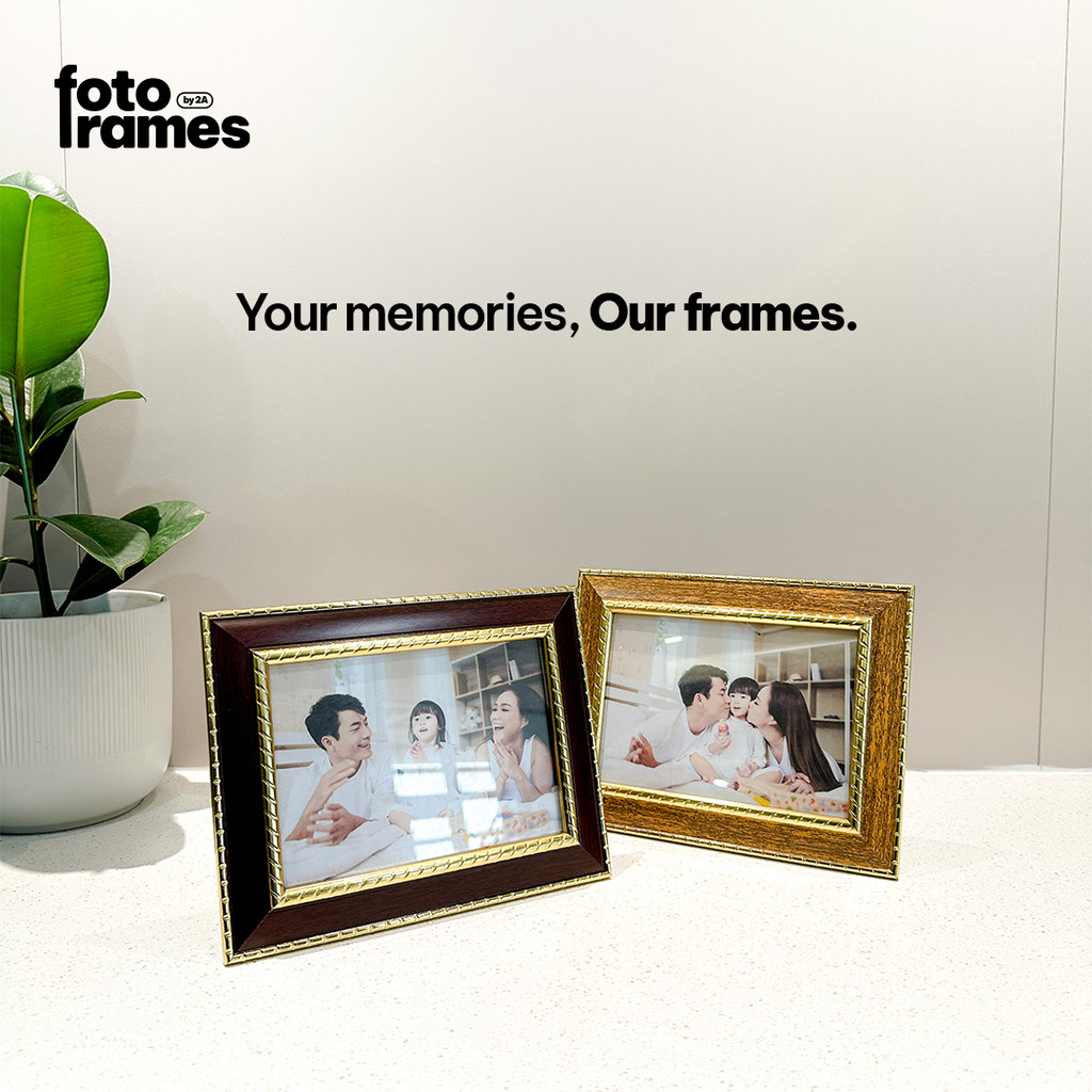 2A Picture Frame 5R/6R Wood and Gold Vintage Design Photo Frame Wall ...