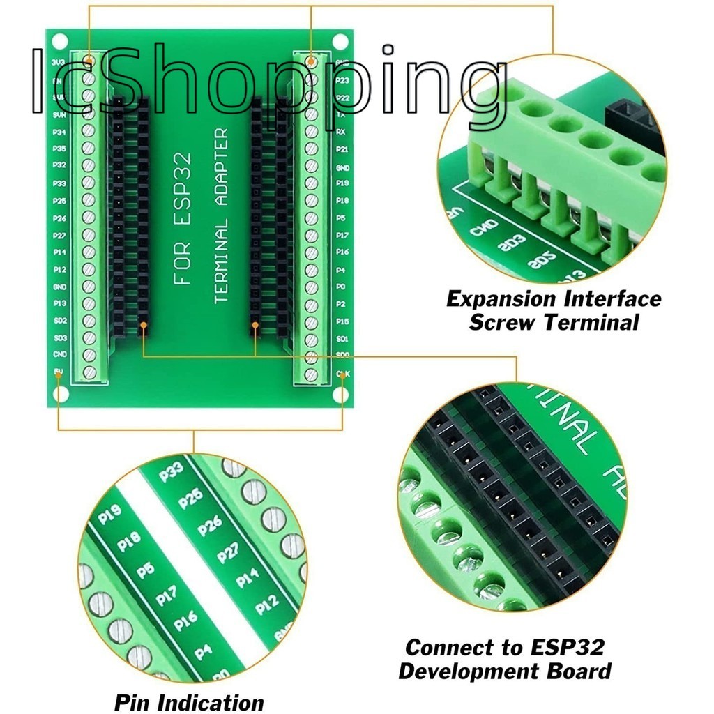 Esp32 Expansion Board 38pin Development Board Wireless Wifi For Bluetooth 2 In 1 Dual Core Cpu