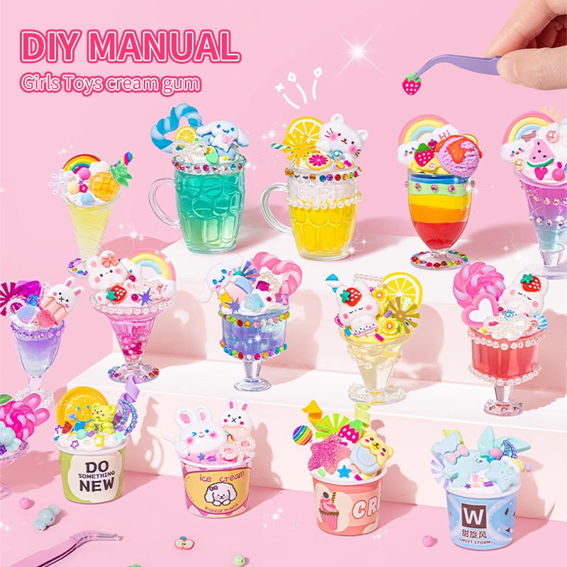 Children's Diy Handmade Ice Cream Toys Colored Clay Ice Cream Toy Girl ...