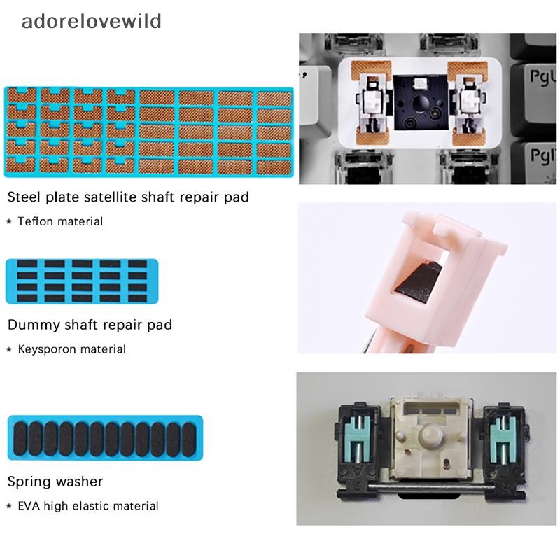 ALW 1Set Mechanical Keyboard Steel Plate Satellite Shaft Repair Gasket Teflon Satellite Shaft ...