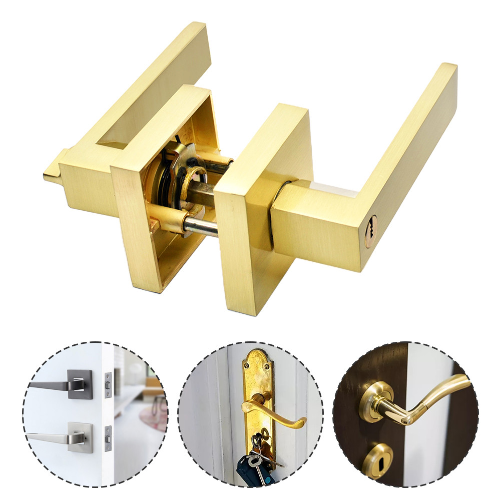 HS Door Handle Lock For Front Back Interior Doors Lever Lock Knob Heavy ...