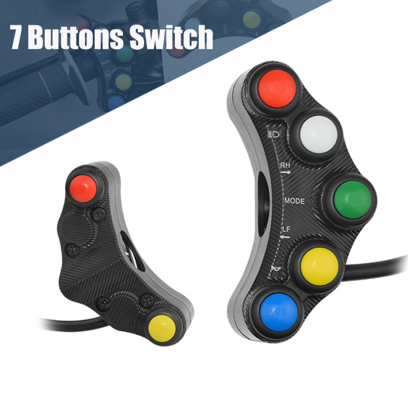 7 Buttons Motorcycle Switches Race Bikes Motorcross 22mm Handlebar ...