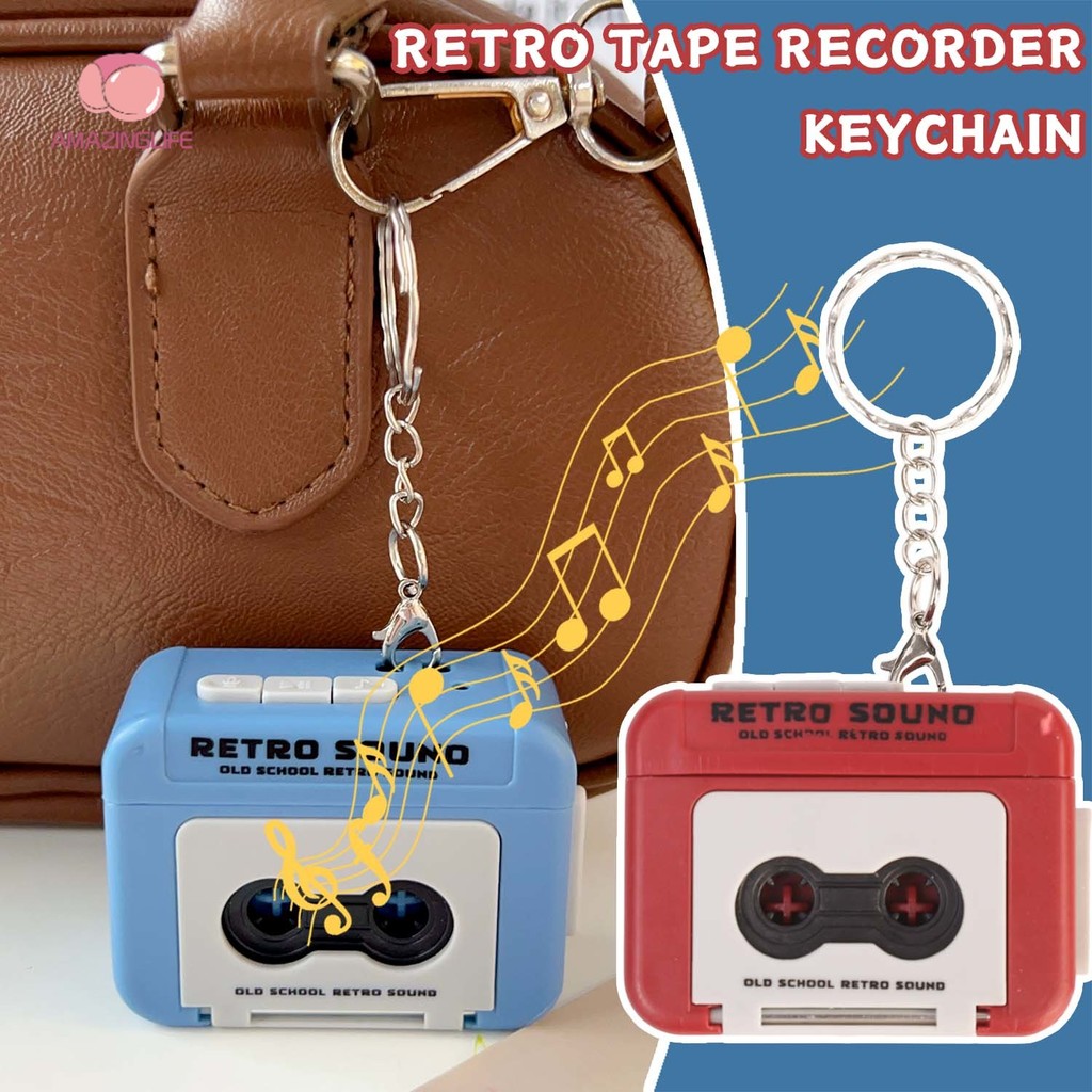 Vintage Magnetic Tape Recorder Keychain - Creative Couple Gift - Mini ...