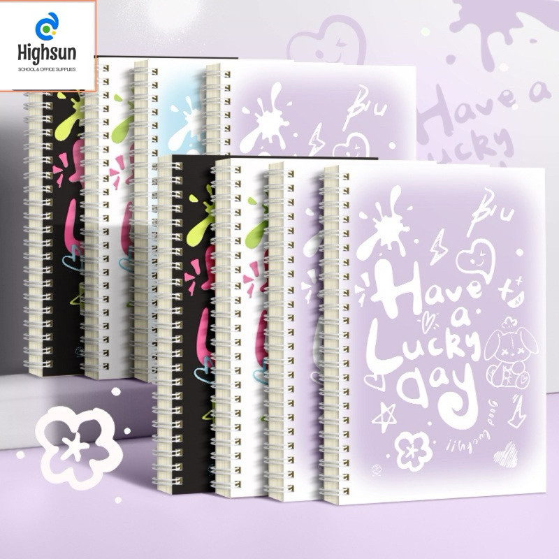 A5 Notebook Line Spiral Notebook HAVE A LUCKY DAY Aesthetic Notebook ...