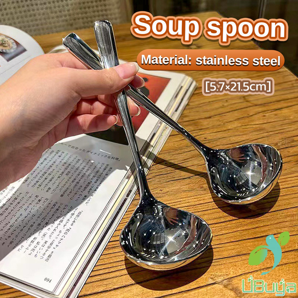 UB 1Pc Stainless Steel Soup Spoon Big Head Spoon Kitchen Cooking Tool ...