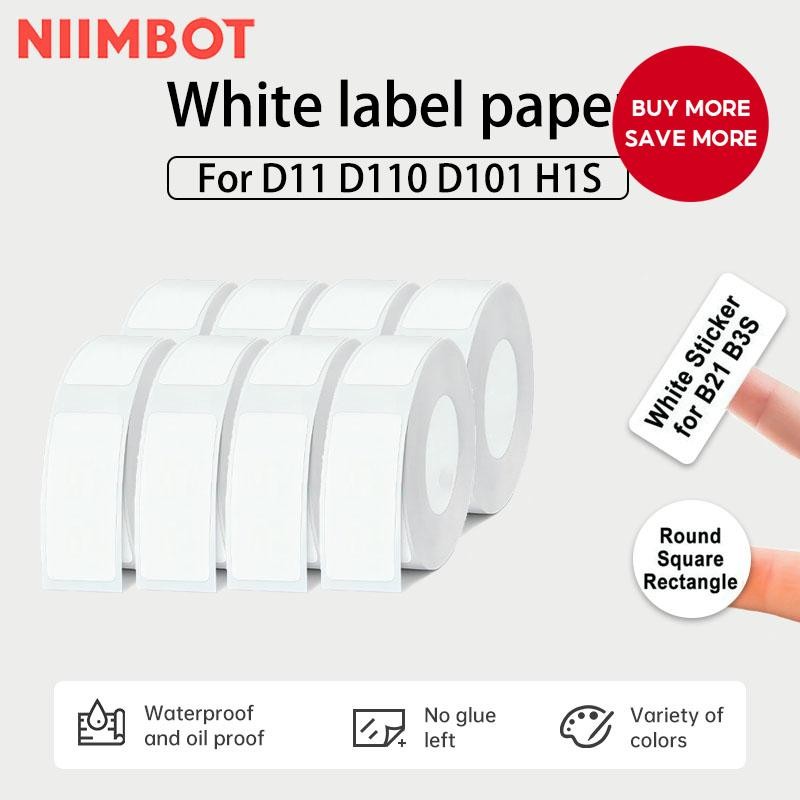 D11/D110/D101 (White Color)Thermal Label 12-15mm Name Sticker White ...