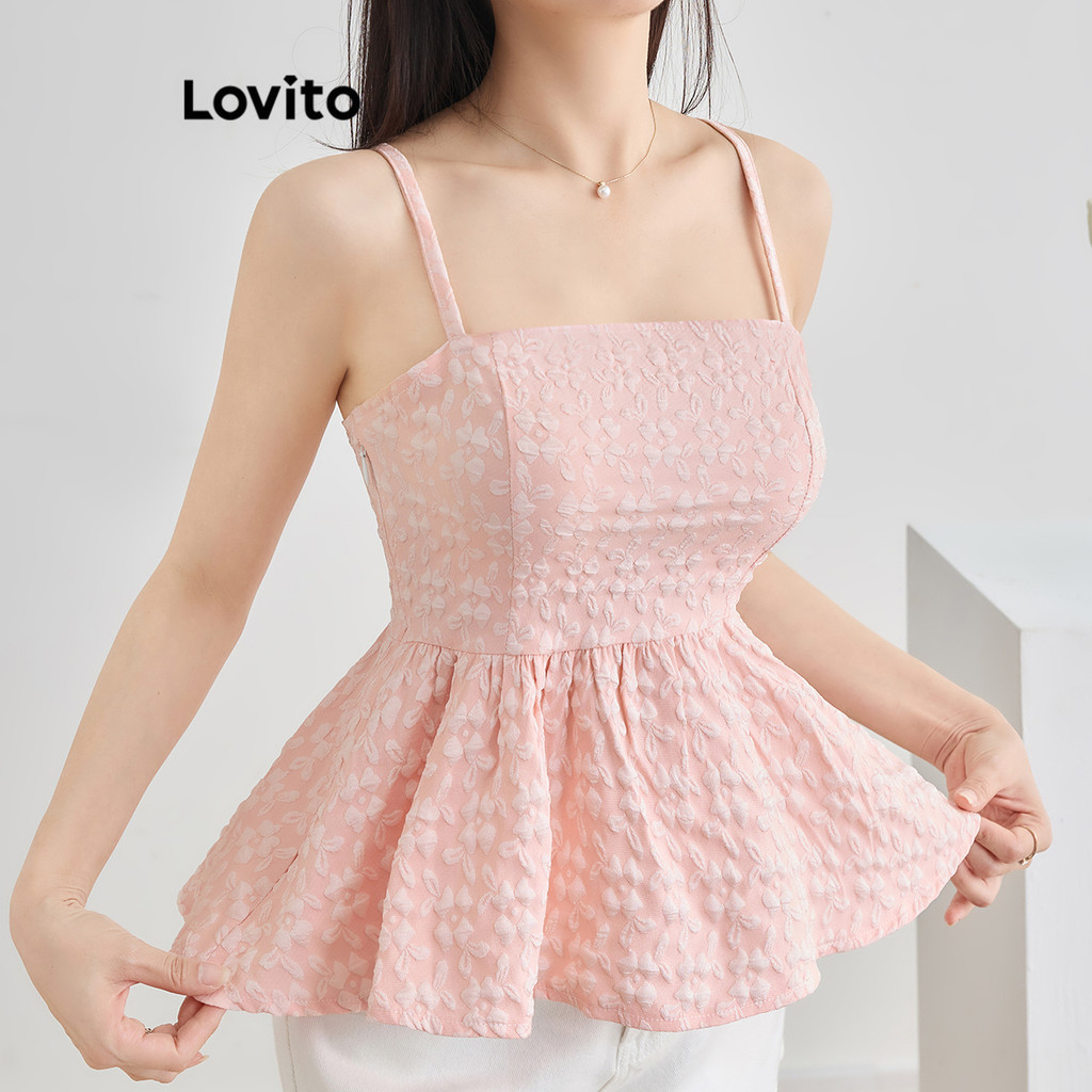 Lovito Cute Summer/Spring Tank Top Structure Line Tank Top for Women ...