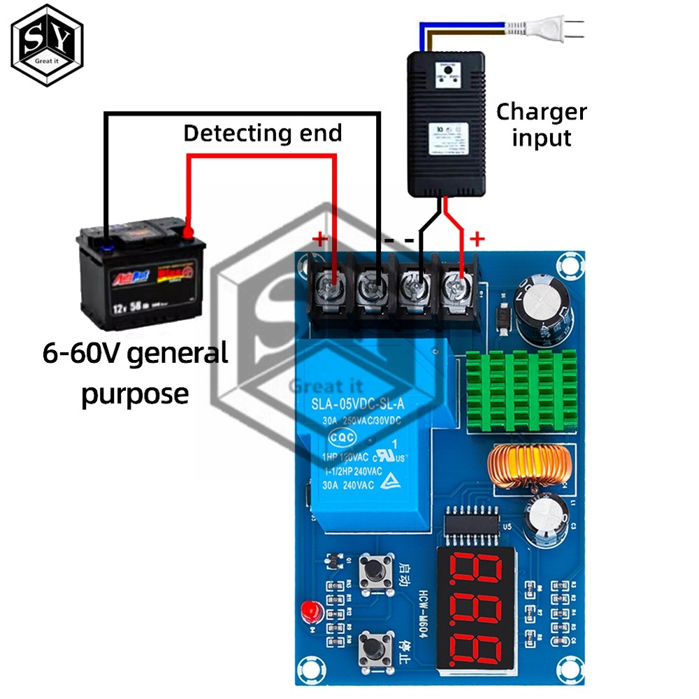 XH-M604 Battery Charger Control Module DC 6-60V Storage Lithium Battery ...