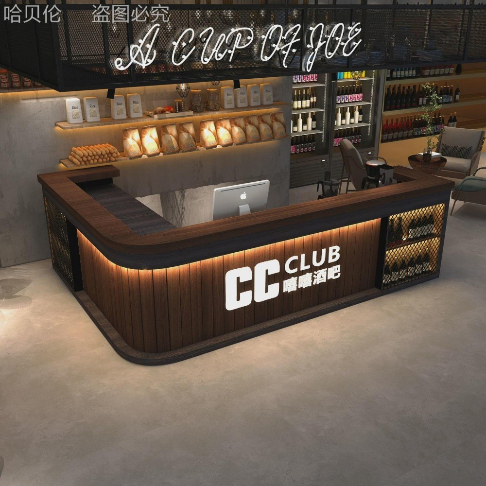 Cashier Counter Coffee Reception Desk Industrial Style Bar Counter BBQ ...