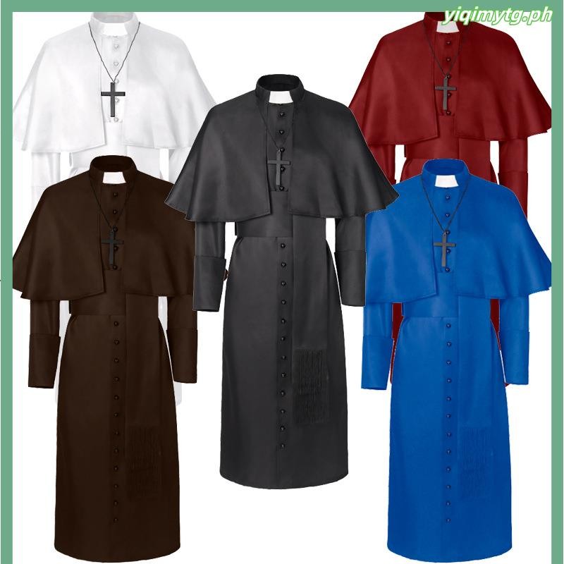 Medieval Renaissance Retro Priest Cosplay Costumes Catholic Church ...