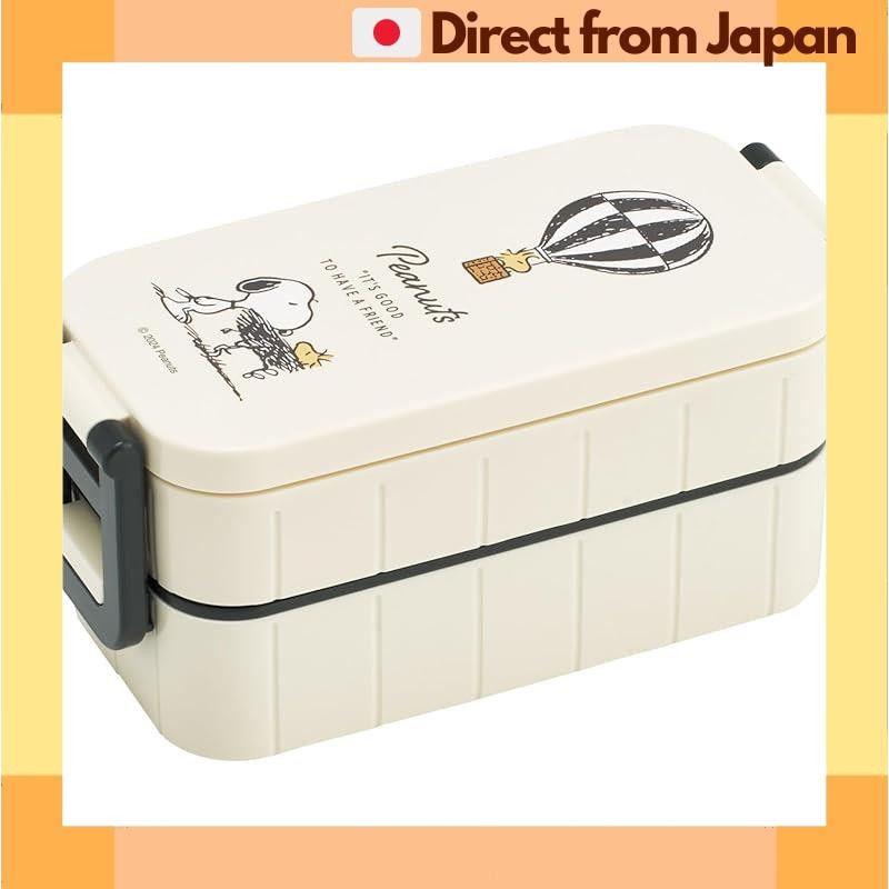 Skater Ag+ Lunch Box 600ml Antibacterial 2-tier Lunch Box for Women Made in Japan Snoopy Badge ...