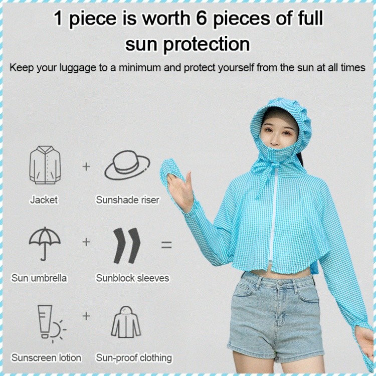 Sun Protection Shawl Lightweight Sun Protection Cape Sun-protective ...