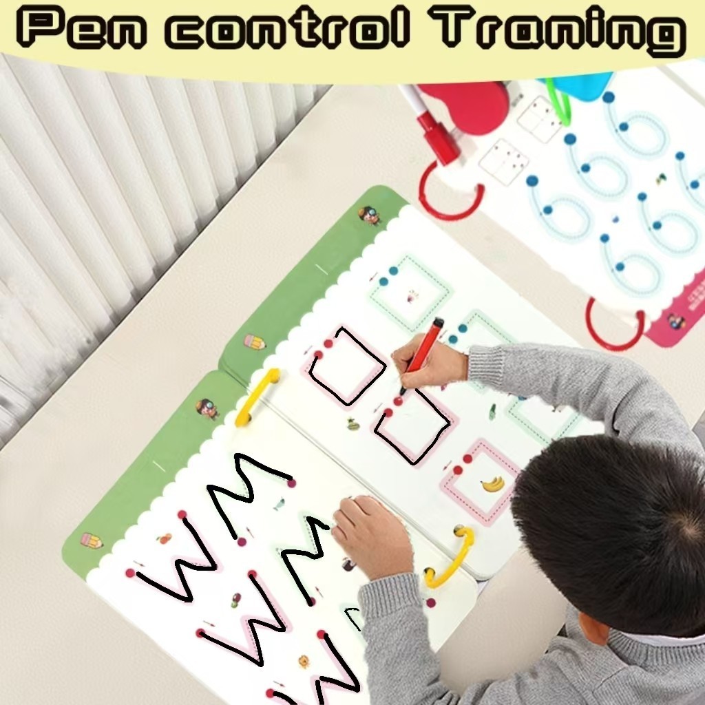 GeeToy Pen Control Training Pre-school Writing Reusable Copybook Pen ...