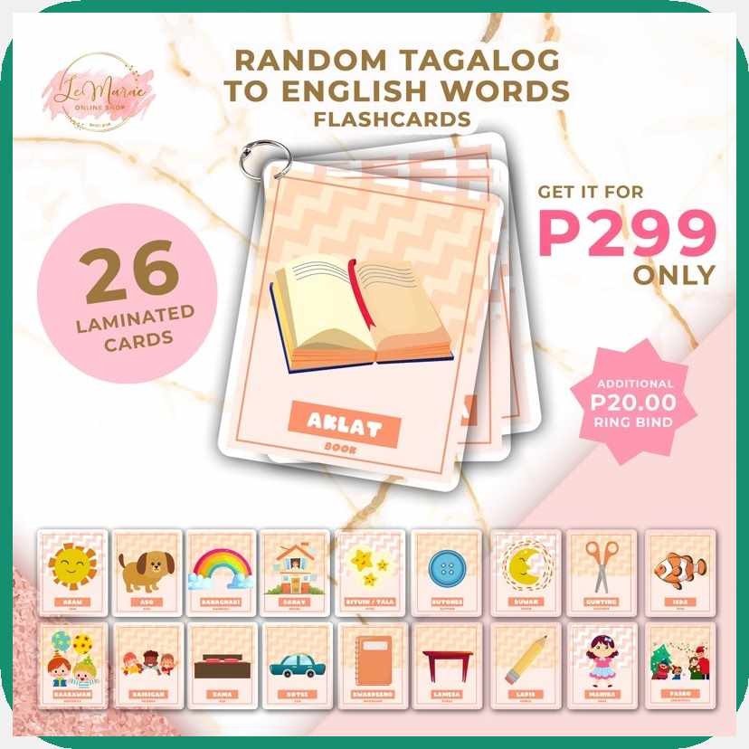 RANDOM^r>TAGALOG.c%ENGLISH+mr@As@Hu@ib@cA@LY WORDS Laminated ...