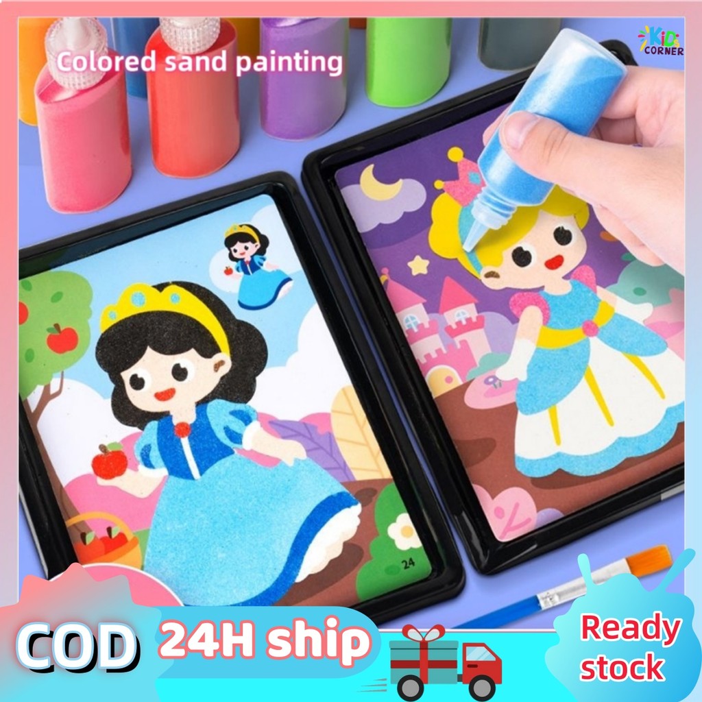 12 Colors Sand Painting Non-toxic Kids DIY Magic Color Sand Painting ...
