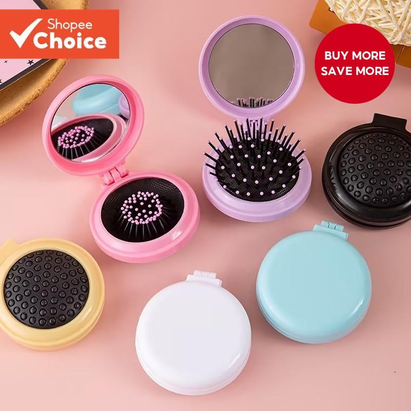Folding mirror comb compact portable mini air cushion comb, female air ...