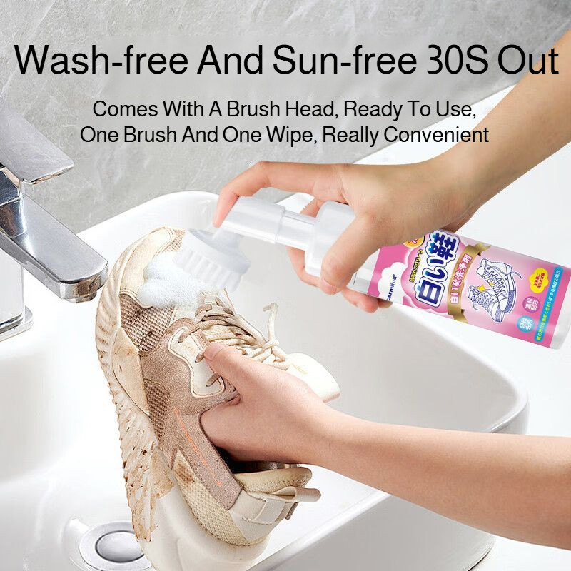 White Shoe Cleaner Waterless Wash Stain Remover Yellow Sneaker Tennis ...