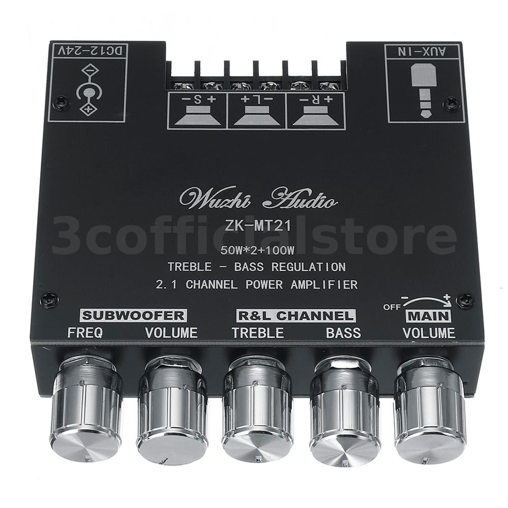 ZK-MT21 bluetooth 5.0 Subwoofer Amplifier Board 50WX2+100W 2.1 Channel Power Audio Stereo ...