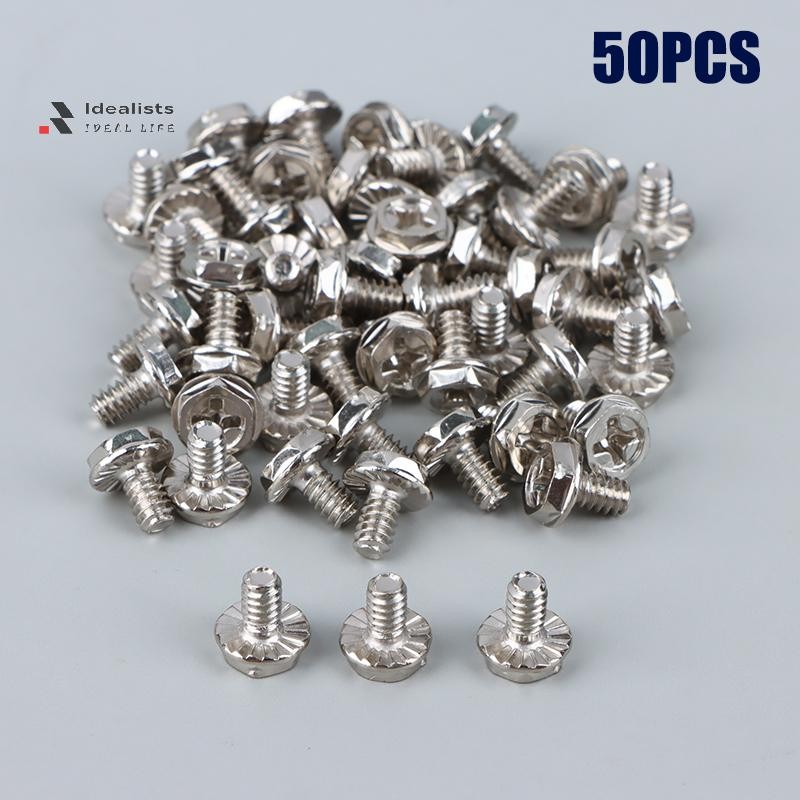 Idealist 50pcs Toothed Hex 6/32 Computer PC Case Hard Drive Motherboard ...