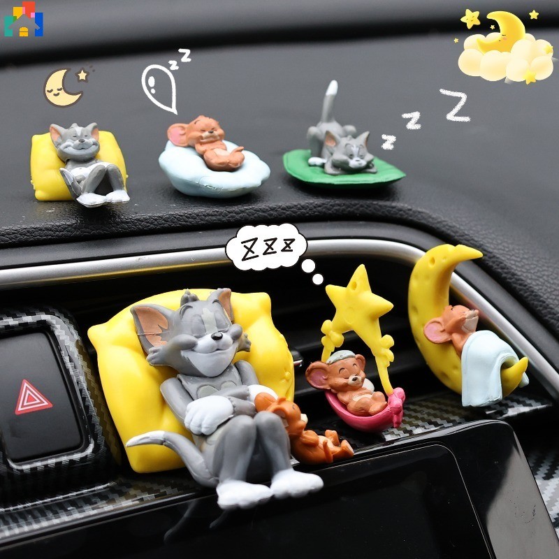 Cute Cartoon Tom Jerry Sleeping Car Interior Kawaii Cat and Mouse Kids ...