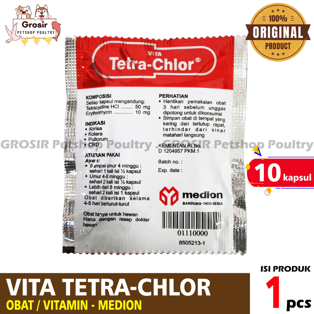 Medion Vita Tetra Chlor Tetrachlor Chicken Medicine CRD Snot Cold ...