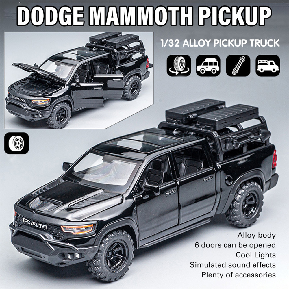 Mammoth Die-Casting Alloy 1:32 Car Ornament Children's Ford Model Dodge ...