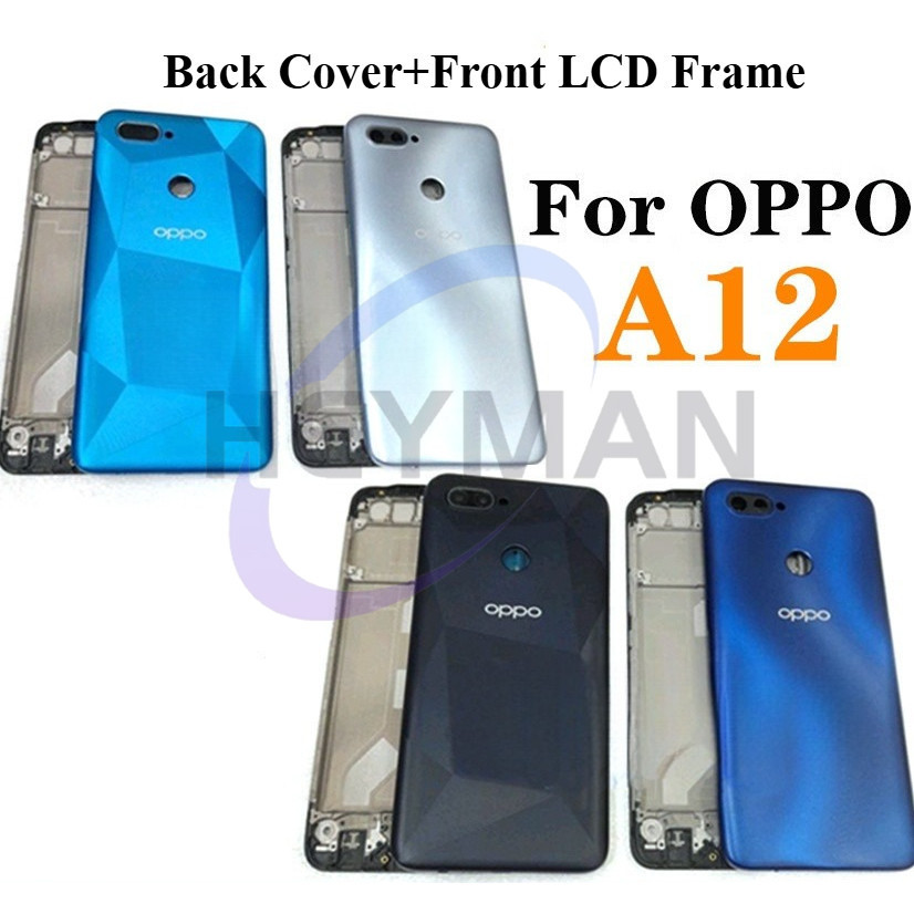 For OPPO A12 A12S 2020 LCD Front Frame Bezel Back Battery Cover ...