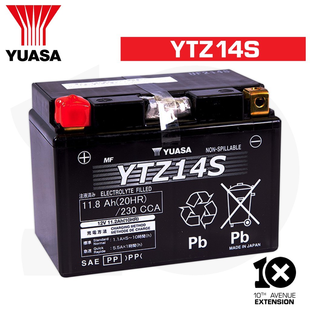 10thX YUASA Motorcycle Battery YTZ14S | Shopee Philippines