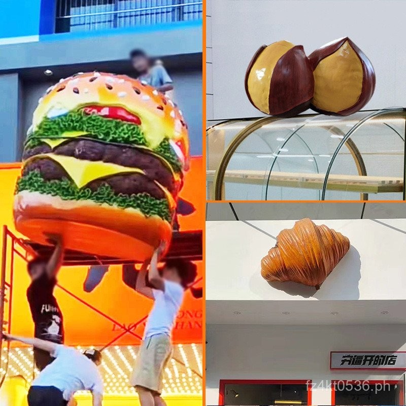 3D Sculpture Model of Burger Shop, Bakery Shop Sign, Fiberglass ...