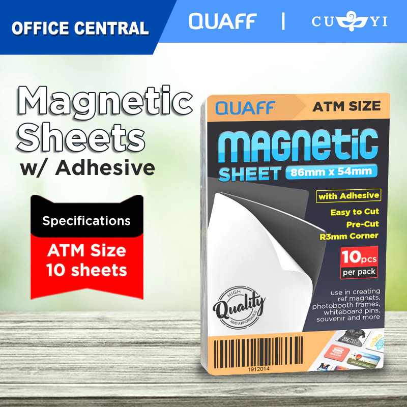 (10pcs) QUAFF Magnetic Sheet with Adhesive ATM Size for DIY Ref Magnet (86x54mm) | OCT | Shopee ...