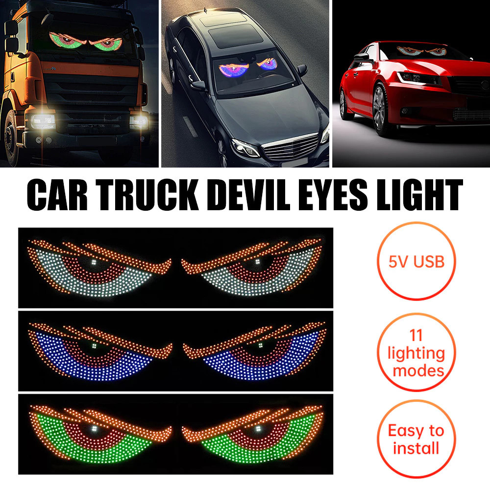 2PCS/Set USB LED Devil Eye Dynamic Big Devil Eyes Light for Cars ...