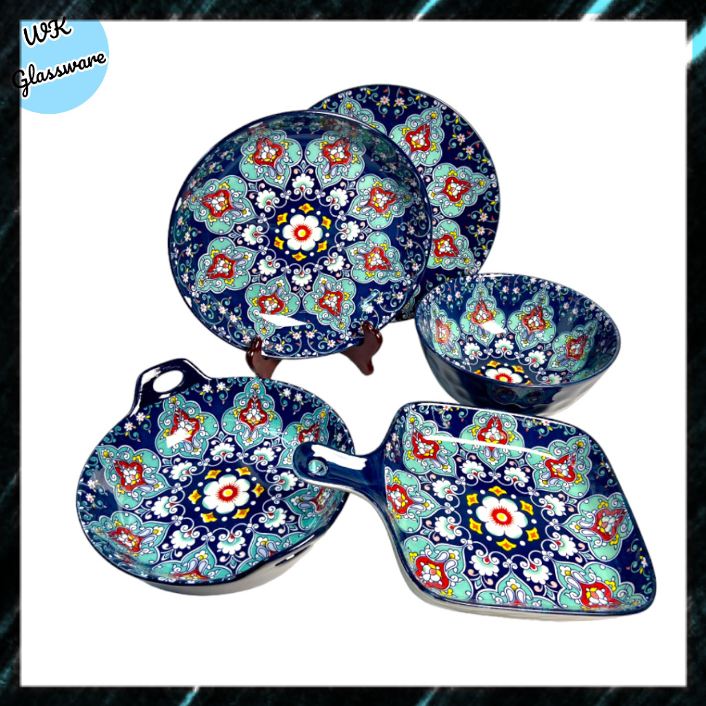 Ceramic Vintage Moroccan Tableware Dinner Salad Dessert Serving Plate ...